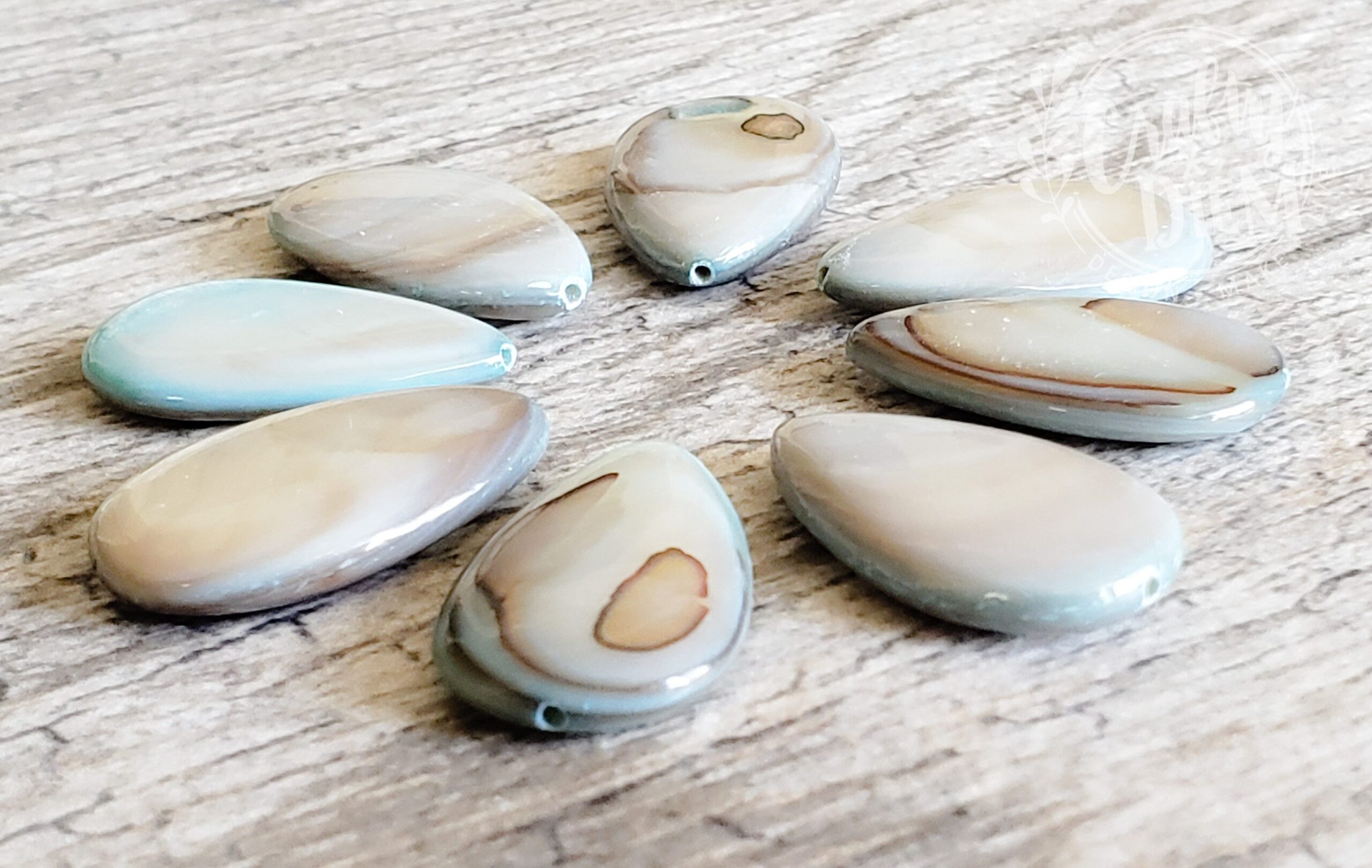 Polished Shell Teardrop Beads | Crafty Diem