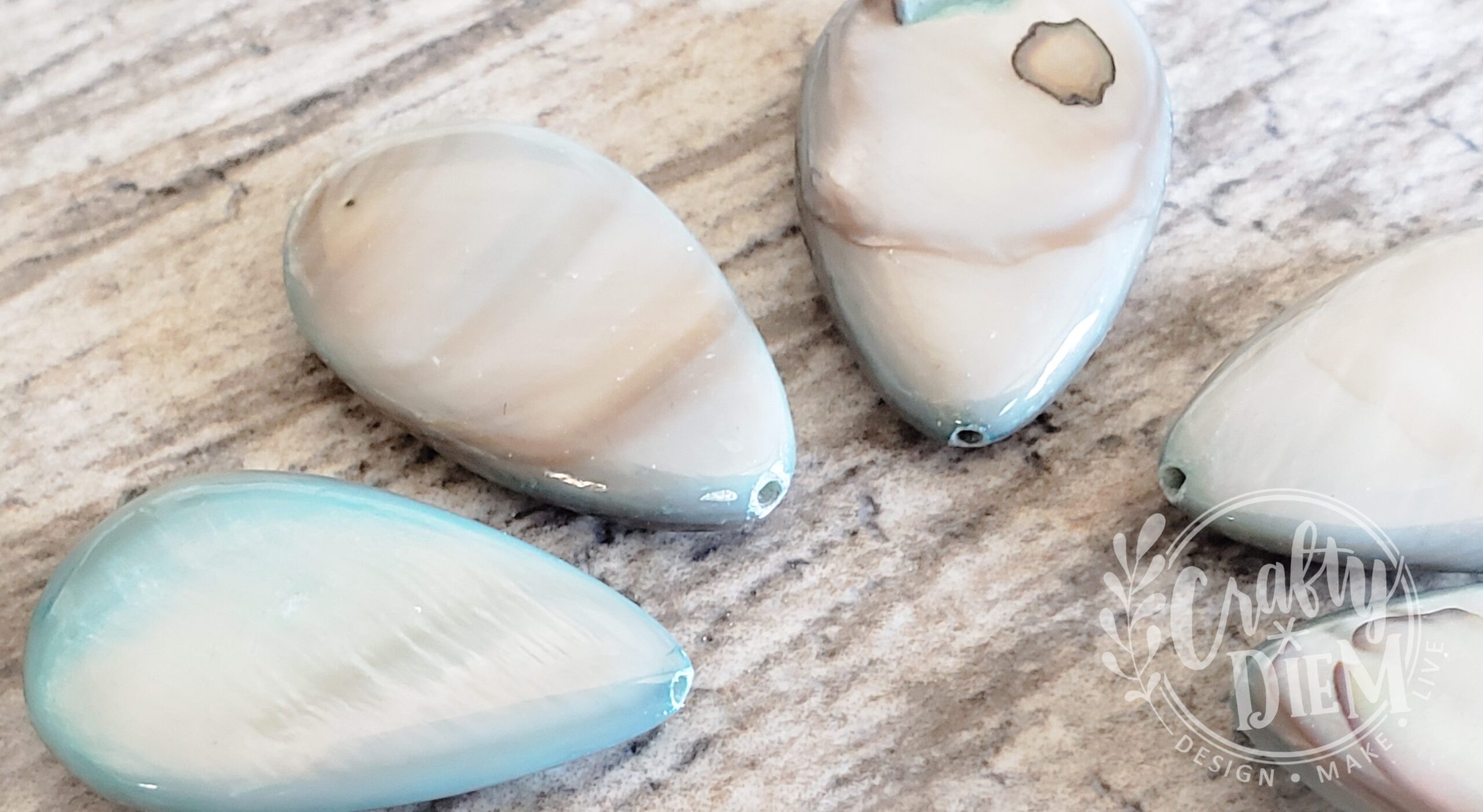 Polished Shell Teardrop Beads | Crafty Diem